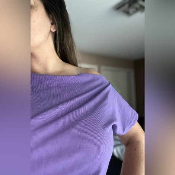 Dresses | Nwt Ribbed Purple Dress Super Stretchy Very Elegant And ...
